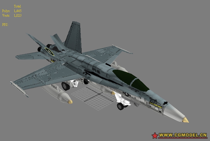 F18-low polygon模型-军用飞机模型库-3ds Max(.max)模型下载-cg模型网