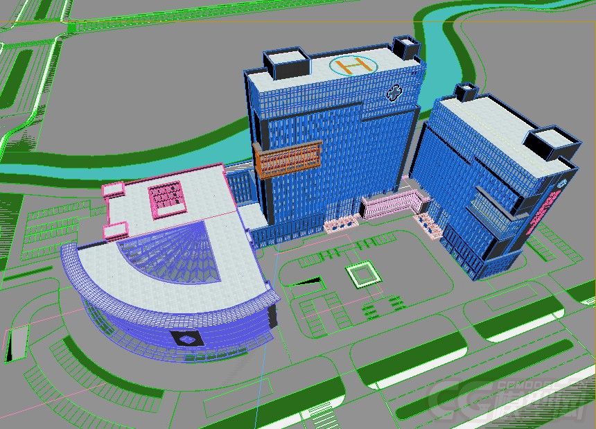 医院模型-自然场景模型库-模型下载-cg模型网