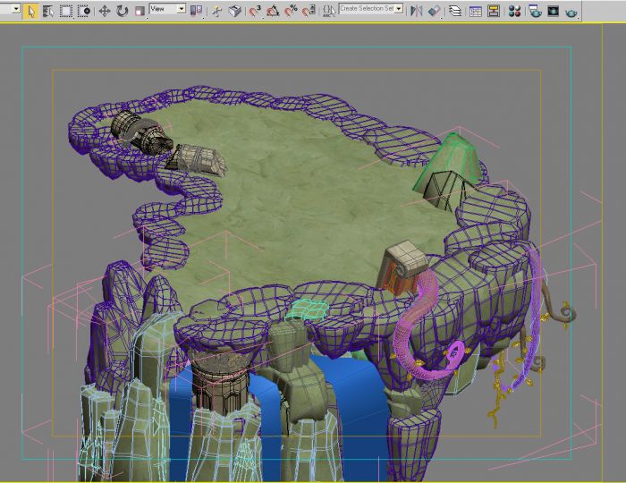 Q版山石底座_fffgh作品_场景自然场景_cg模型网