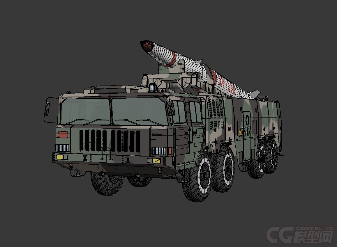 东风DF-15B短程弹道导弹车 装甲车模型-冷兵器模型库-模型下载-cg模型网