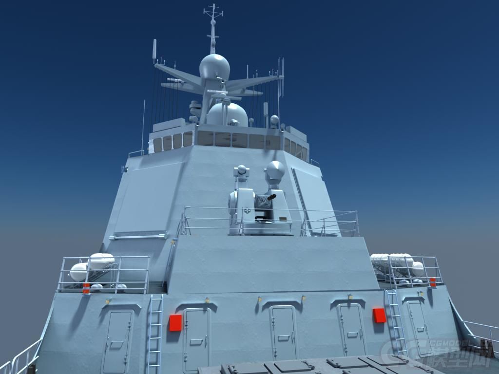 中国海军052D导弹驱逐舰模型-军舰模型库-3ds Max(.max)模型下载-cg模型网