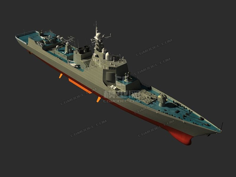 中国海军052C 052D导弹驱逐舰模型-军舰模型库-3ds Max(.max)模型下载-cg模型网