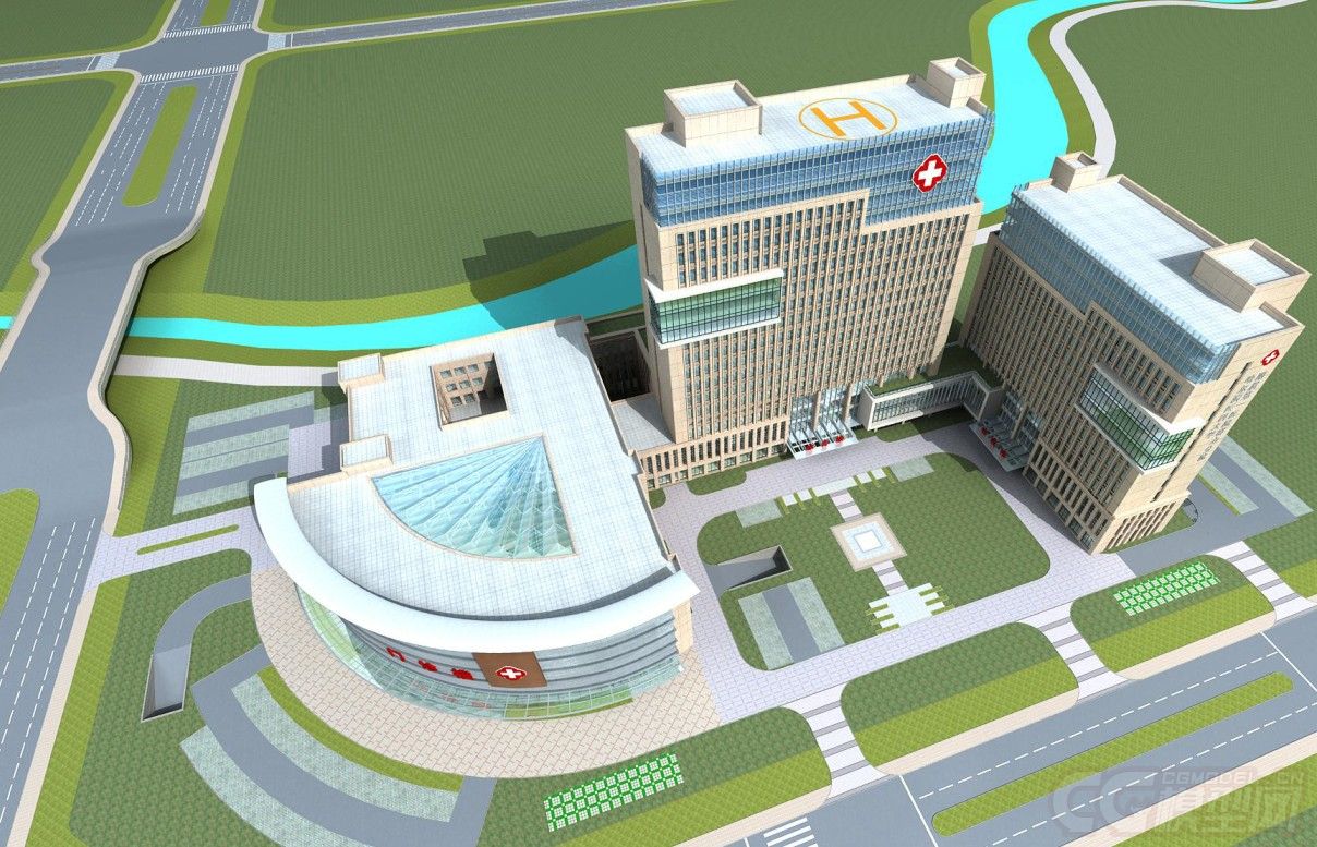 医院模型-自然场景模型库-模型下载-cg模型网