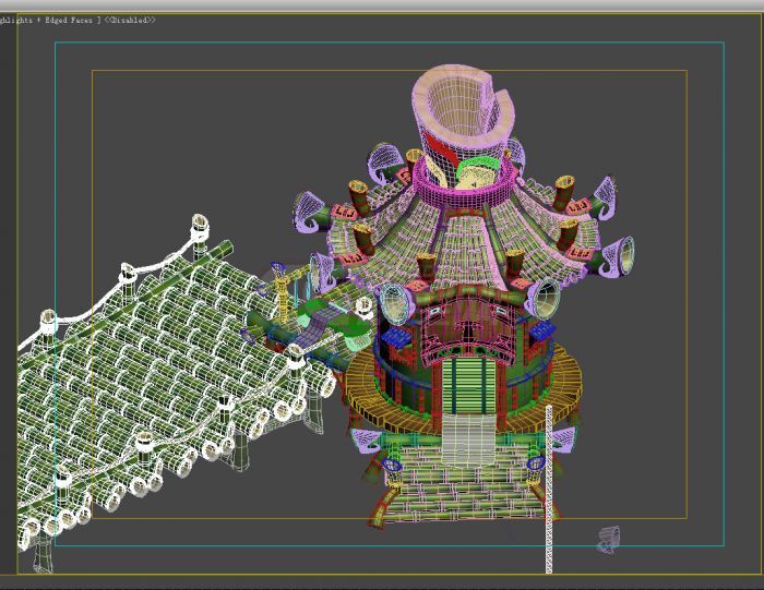 Q版本竹房子和竹桥_fffgh作品_场景古代场景场景古代场景_cg模型网
