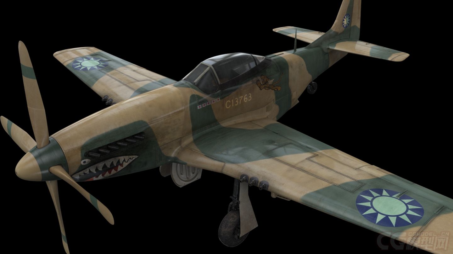 P51战斗机 战斗机模型-冷兵器模型库-模型下载-cg模型网