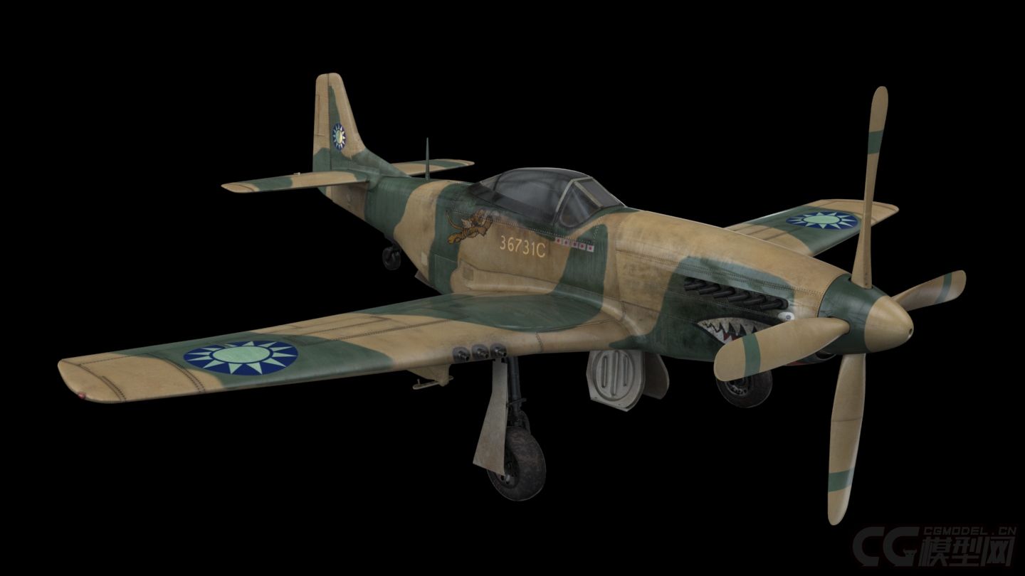 P51战斗机 战斗机模型-冷兵器模型库-模型下载-cg模型网