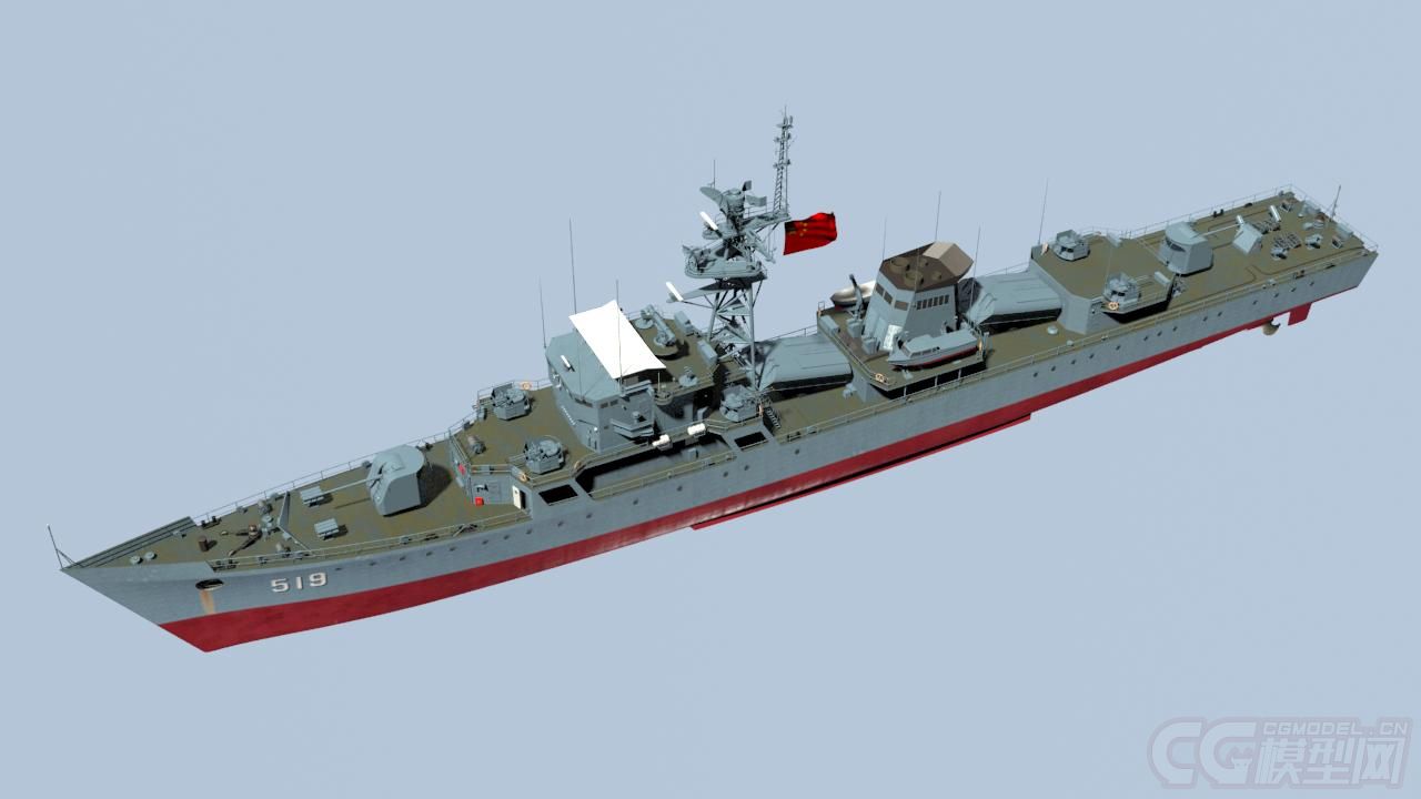 中国海军053H型导弹护卫舰模型-冷兵器模型库-模型下载-cg模型网
