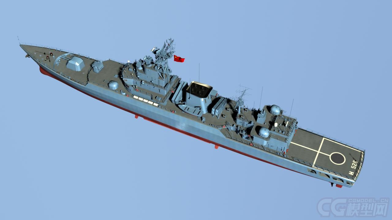 中国海军053H3型导弹护卫舰模型-冷兵器模型库-模型下载-cg模型网