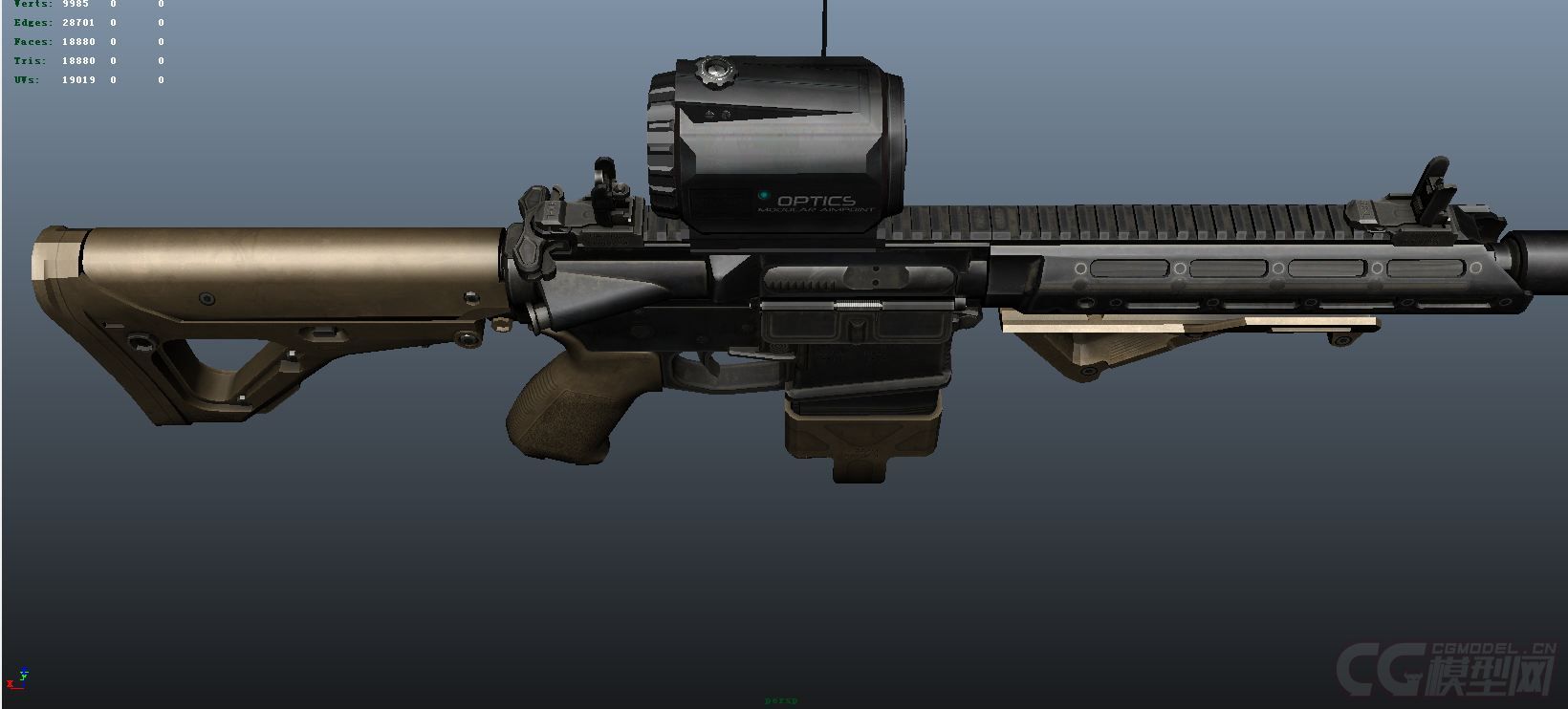 RU556突击步枪模型-冷兵器模型库-模型下载-cg模型网