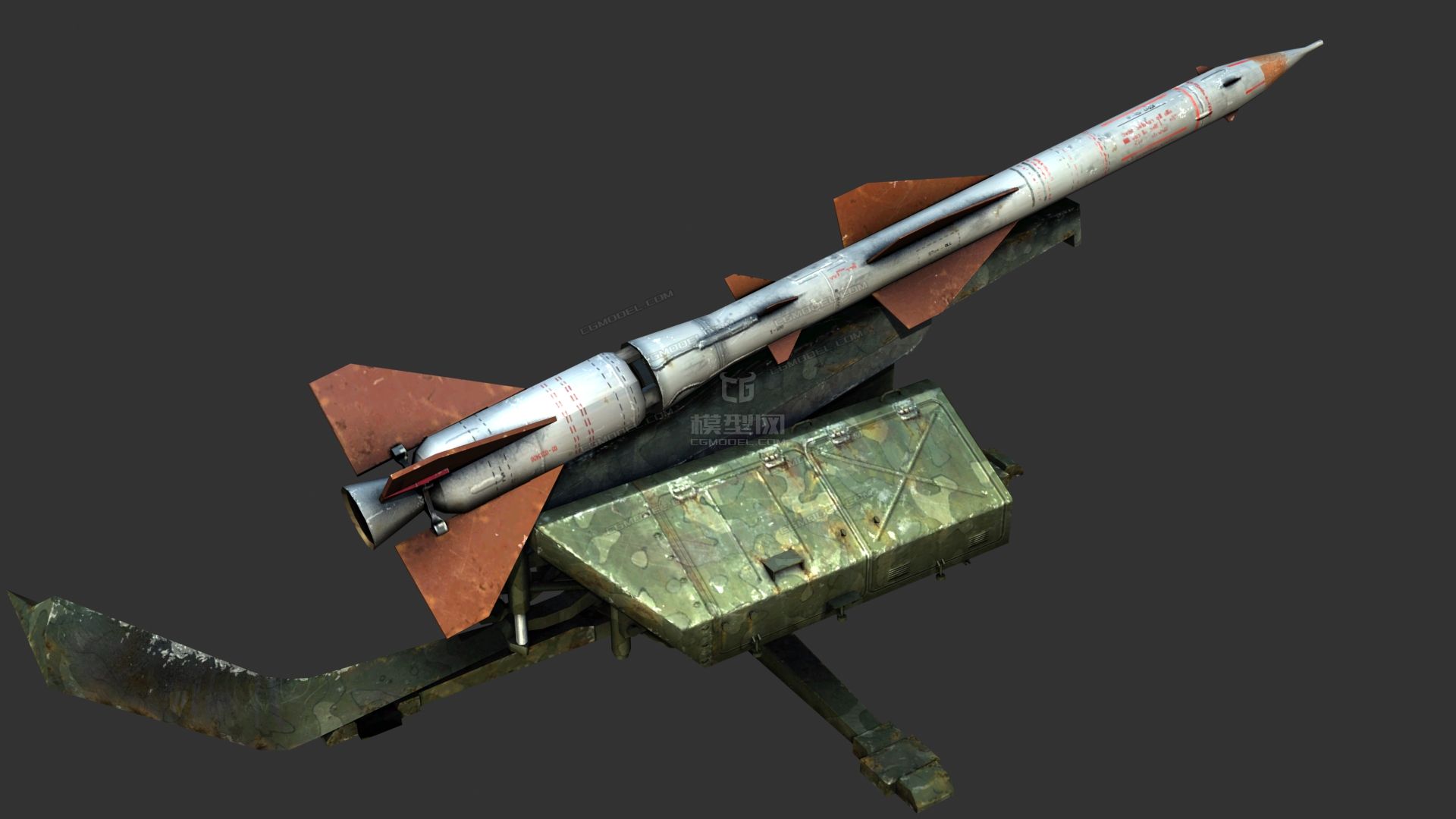 苏联萨姆2 sam2模型-火炮器械模型库-3ds Max(.max)模型下载-cg模型网