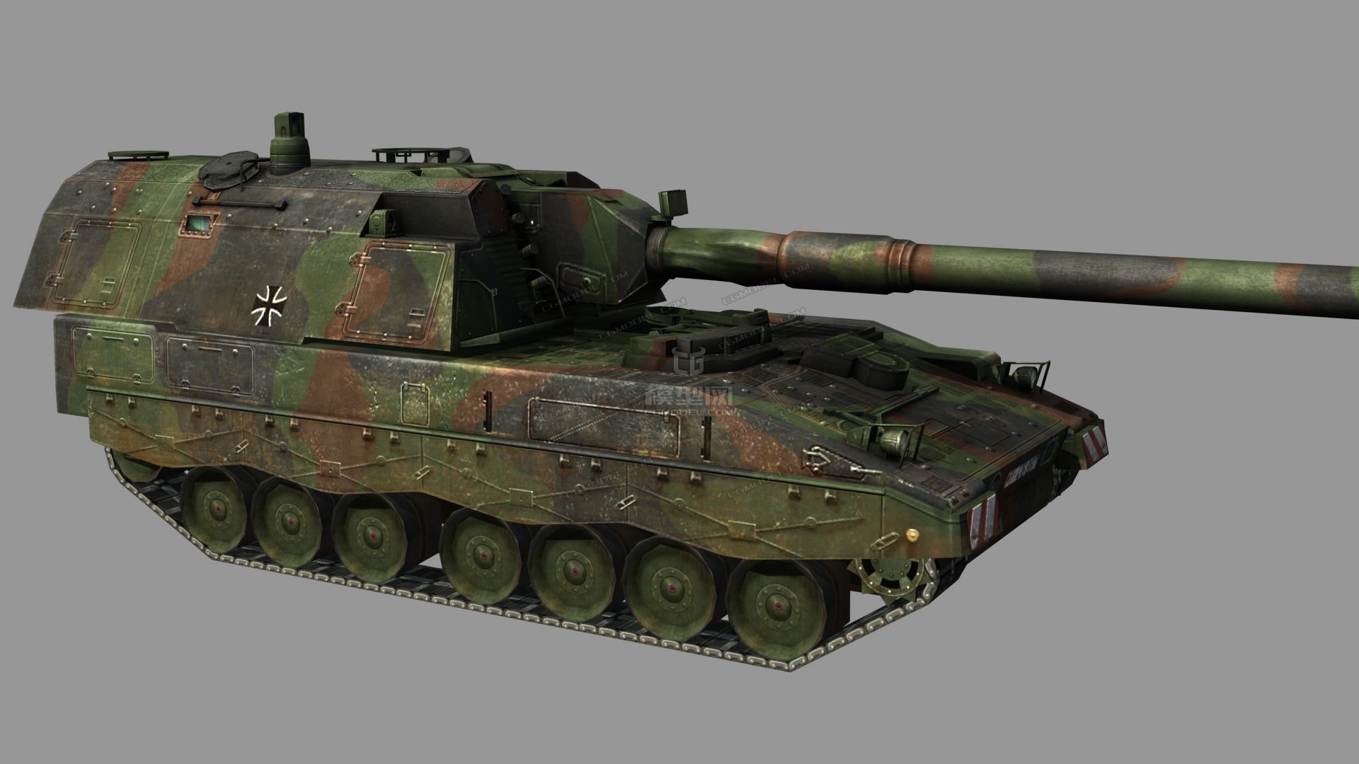 德国Pzh-2000 Pzh2000自行榴弹炮模型-装甲车／坦克模型库-3ds Max(.max)模型下载-cg模型网