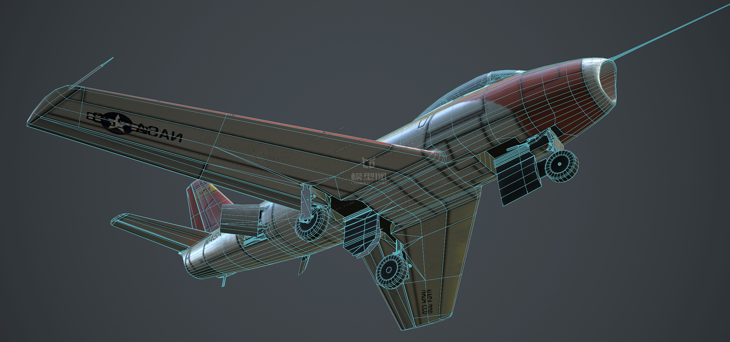 次世代 F-86战斗机模型-军用飞机模型库-FBX(.fbx)模型下载-cg模型网