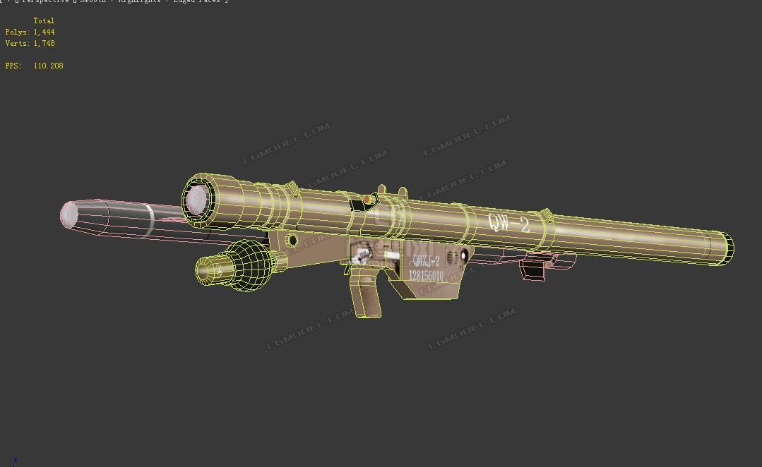 中国前卫-2 QW-2单兵防空导弹模型-火炮器械模型库-OBJ(.obj/.mtl)模型下载-cg模型网