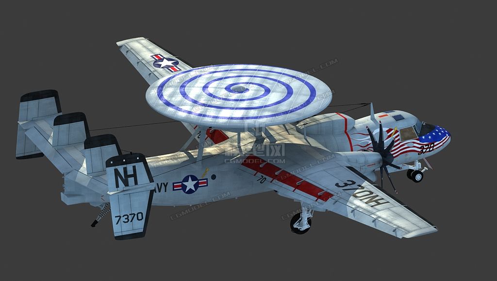 E-2C 飞机模型-军用飞机模型库-3ds Max(.max)模型下载-cg模型网