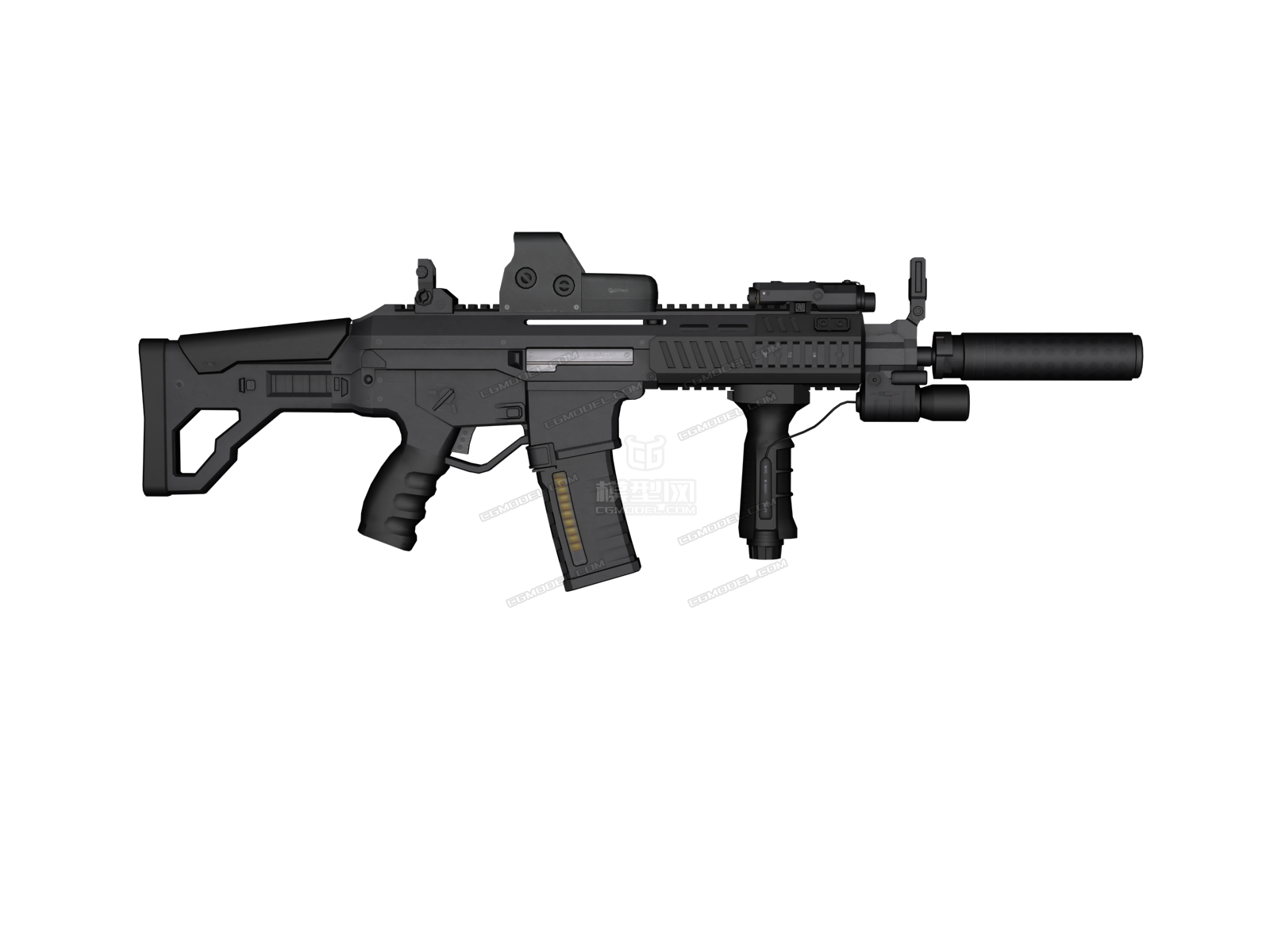 5把***枪械模型ak74.tommy.g36c.kac p模型-枪械模型模型库-3ds Max(.max)模型下载-cg模型网