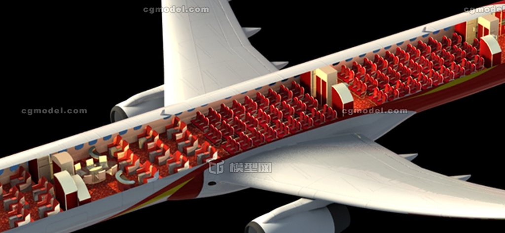 3D波音787航空飞机模型附机舱内部结构模型-客机/民用飞机模型库-3ds Max(.max)模型下载-cg模型网