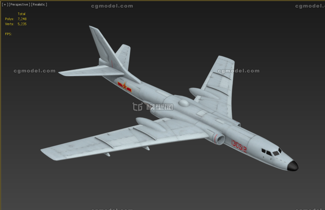 H6K 轰6K模型-军用飞机模型库-OBJ(.obj/.mtl)模型下载-cg模型网