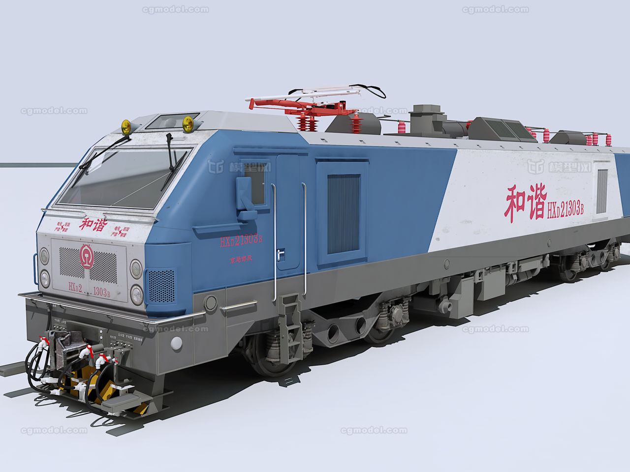 HXD2和谐电2机车模型-火车/轨道车模型库-FBX(.fbx)模型下载-cg模型网
