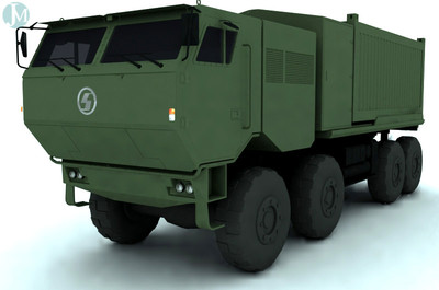 陕汽解放军三代8X8重型战术军车(HMV3)模型-装甲车／坦克模型库-3ds Max(.max)模型下载-cg模型网