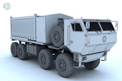 陕汽解放军三代8X8重型战术军车(HMV3)模型-装甲车／坦克模型库-3ds Max(.max)模型下载-cg模型网