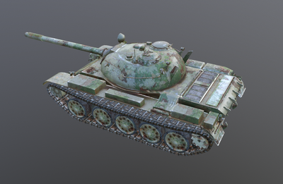破旧的前中国陆军T59主战坦克ZTZ59 59式主战坦克封存模型-装甲车／坦克模型库-FBX(.fbx)模型下载-cg模型网
