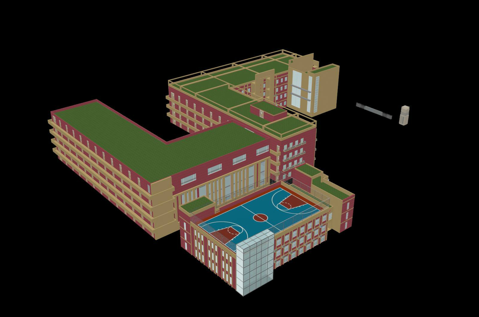 西安航天小学模型-公共设施模型库-3ds Max(.max)模型下载-cg模型网
