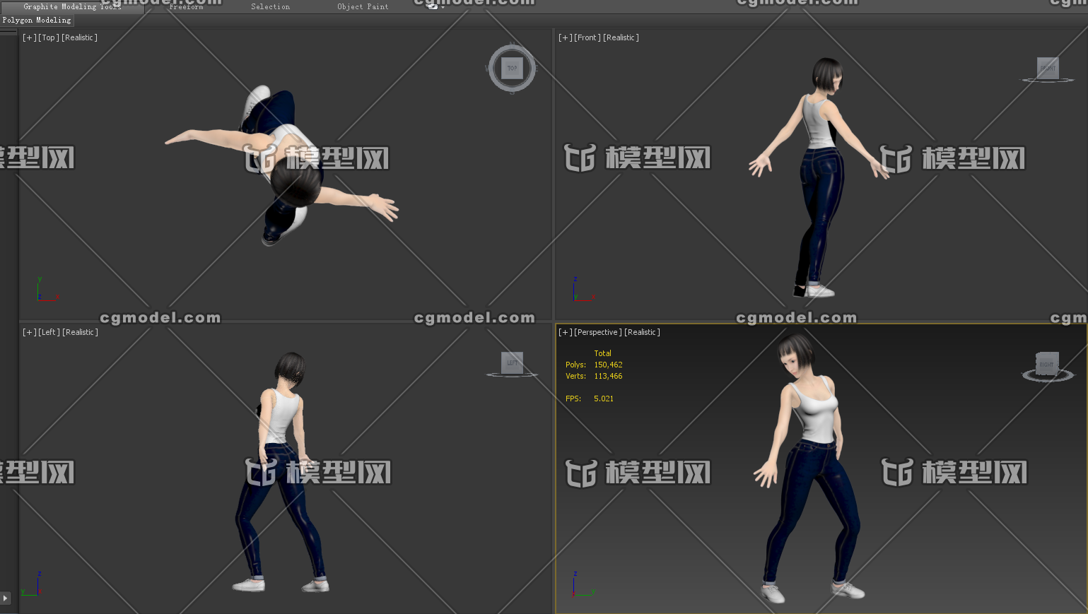 FBX 3DMAX模型-美少女skin蒙皮模型-女人模型库-3ds Max(.max)模型下载-cg模型网