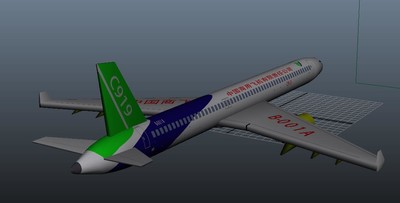 国产 C919模型-客机/民用飞机模型库-Maya(.ma/.mb)模型下载-cg模型网