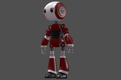 robot Gini现代机器人智能机器人迎宾机器人监控机器人模型-机器人／机甲模型库-OBJ(.obj/.mtl)模型下载-cg模型网