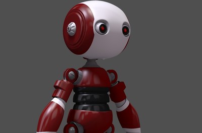 robot Gini现代机器人智能机器人迎宾机器人监控机器人模型-机器人／机甲模型库-OBJ(.obj/.mtl)模型下载-cg模型网