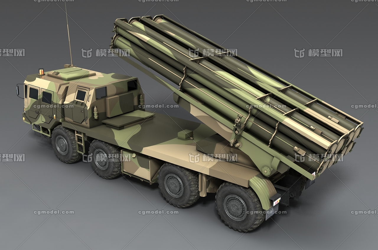中国 PHL-16远程火箭炮 PHL16 AR3火箭炮 多管火箭炮 火箭炮-CG模型网（cgmodel)-让设计更有价值!