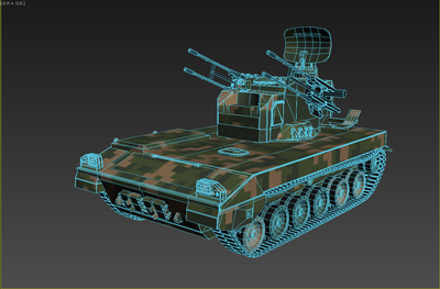 PGZ95式自行高炮 PGZ95模型-装甲车／坦克模型库-3ds Max(.max)模型下载-cg模型网