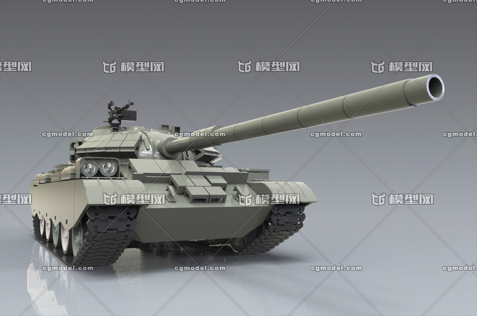 59式中型坦克 59坦克模型-装甲车／坦克模型库-3ds Max(.max)模型下载-cg模型网