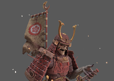 日本鬼武士 PBR模型-异形怪物模型库-OBJ(.obj/.mtl)模型下载-cg模型网