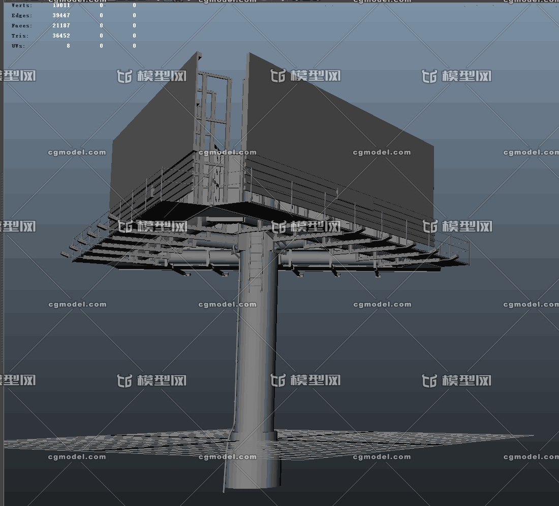 写实 高速路广告牌模型-公共设施模型库-Maya(.ma/.mb)模型下载-cg模型网