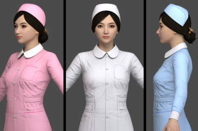 写实护士 医生模型-女人模型库-OBJ(.obj/.mtl)模型下载-cg模型网