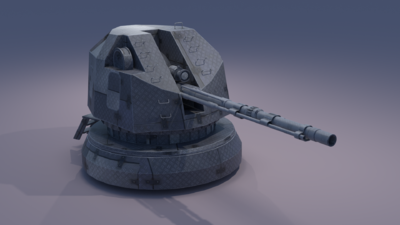 [Blender模型]PJ26型单管76MM隐身舰炮模型-火炮器械模型库-Blender(.blend)模型下载-cg模型网