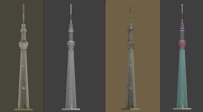 [blender模型]东京晴空塔 天空树模型-历史建筑模型库-Blender(.blend)模型下载-cg模型网