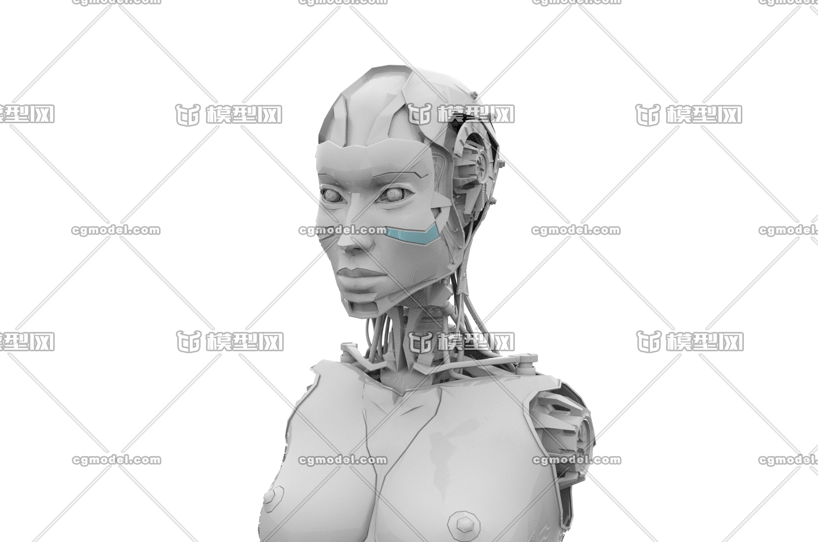 女性机器人3d模型模型 机器人/机甲模型库 3ds Max Max 模型下载 Cg模型网