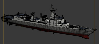 中国052C兰州级驱逐舰模型-军舰模型库-3ds Max(.max)模型下载-cg模型网