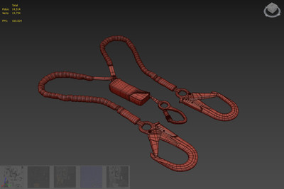 PBR次世代 Y型安全带模型-五金工具模型库-OBJ(.obj/.mtl)模型下载-cg模型网