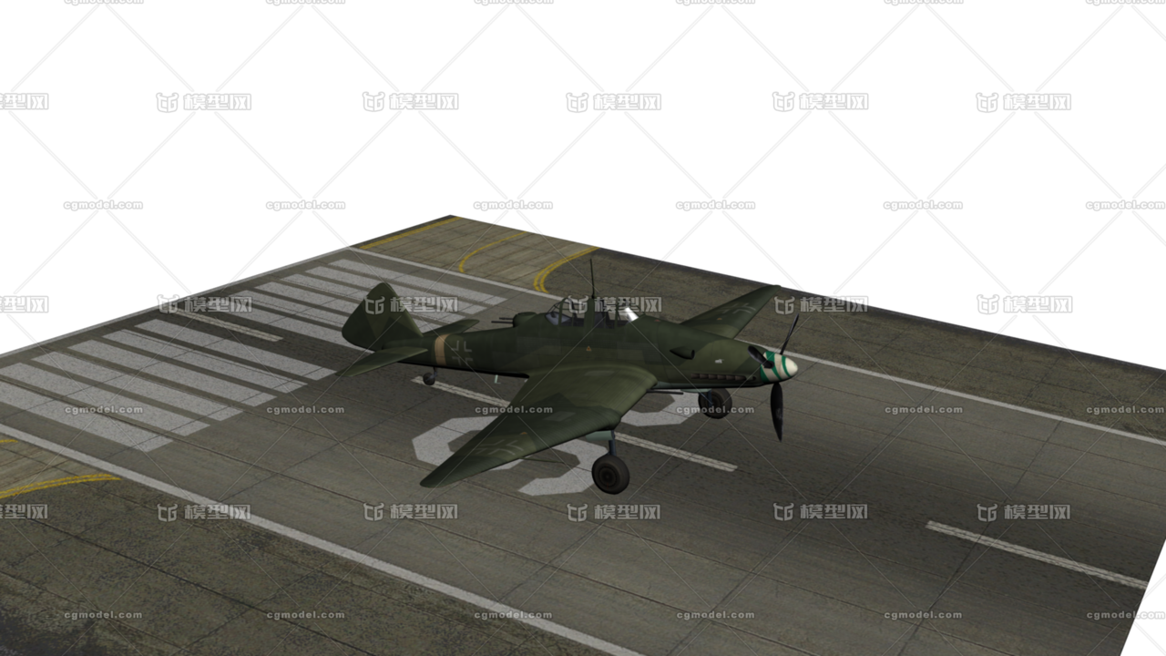 Ju-187 超级斯图卡模型-军用飞机模型库-3ds Max(.max)模型下载-cg模型网