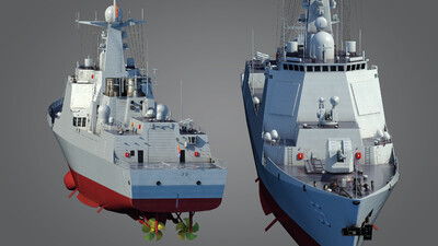 052D型导弹驱逐舰~155南京舰模型-军舰模型库-3ds Max(.max)模型下载-cg模型网
