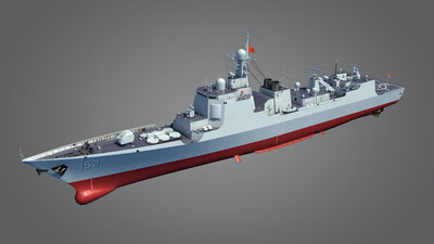 052C型导弹驱逐舰模型-军舰模型库-3ds Max(.max)模型下载-cg模型网