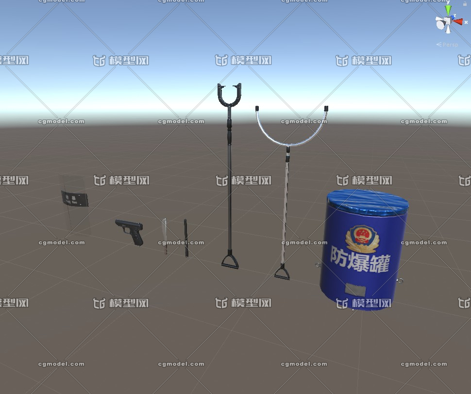 次时代防恐防爆道具模型，带Unity包_lmshe作品_武器枪械模型武器枪械模型_cg模型网