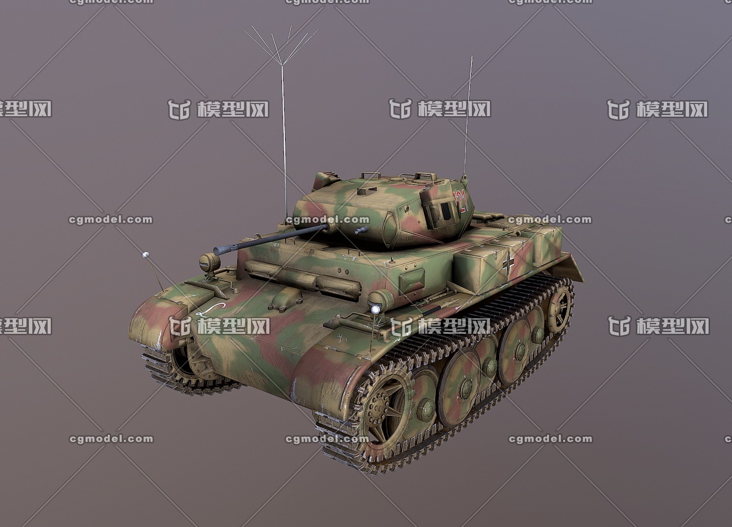 二号轻型坦克L型“山猫” 德国研制模型-装甲车／坦克模型库-FBX(.fbx)模型下载-cg模型网