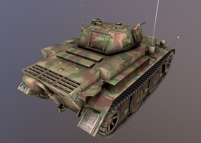 二号轻型坦克L型“山猫” 德国研制模型-装甲车／坦克模型库-FBX(.fbx)模型下载-cg模型网