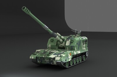PLZ-05自行榴弹炮 05式155毫米自行加榴炮模型-装甲车／坦克模型库-3ds Max(.max)模型下载-cg模型网