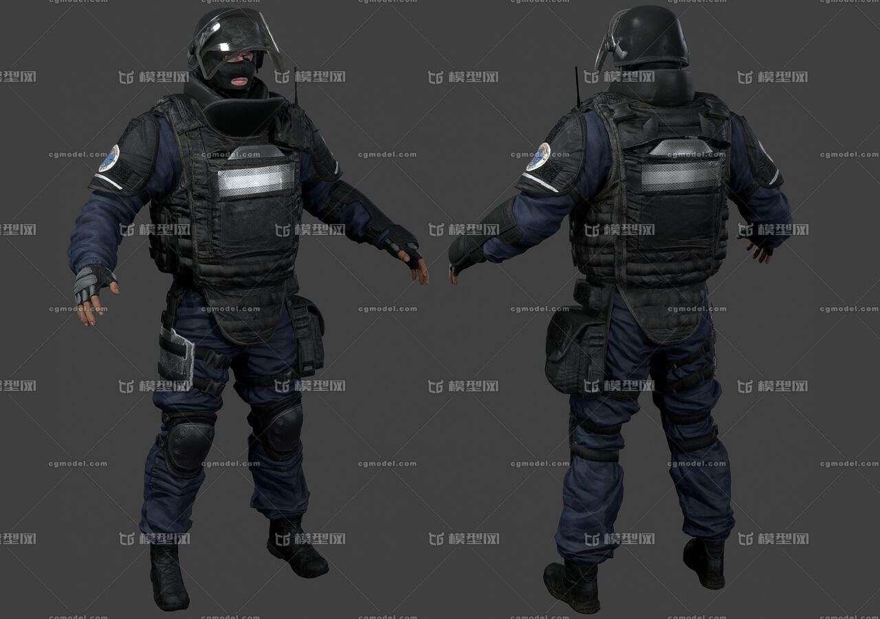 【分享】游戏中的人物3D模型 R6模型-男人模型库-OBJ(.obj/.mtl)模型下载-cg模型网