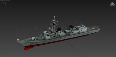 高波级驱逐舰 DD110模型-军舰模型库-3ds Max(.max)模型下载-cg模型网